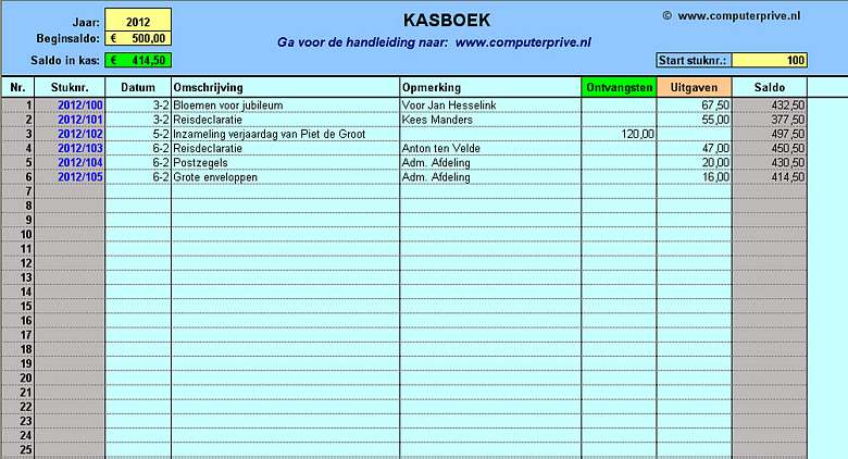 Voorbeeld Van Een Excel Bestand Voor Je Huishoudboekje Vele Gratis